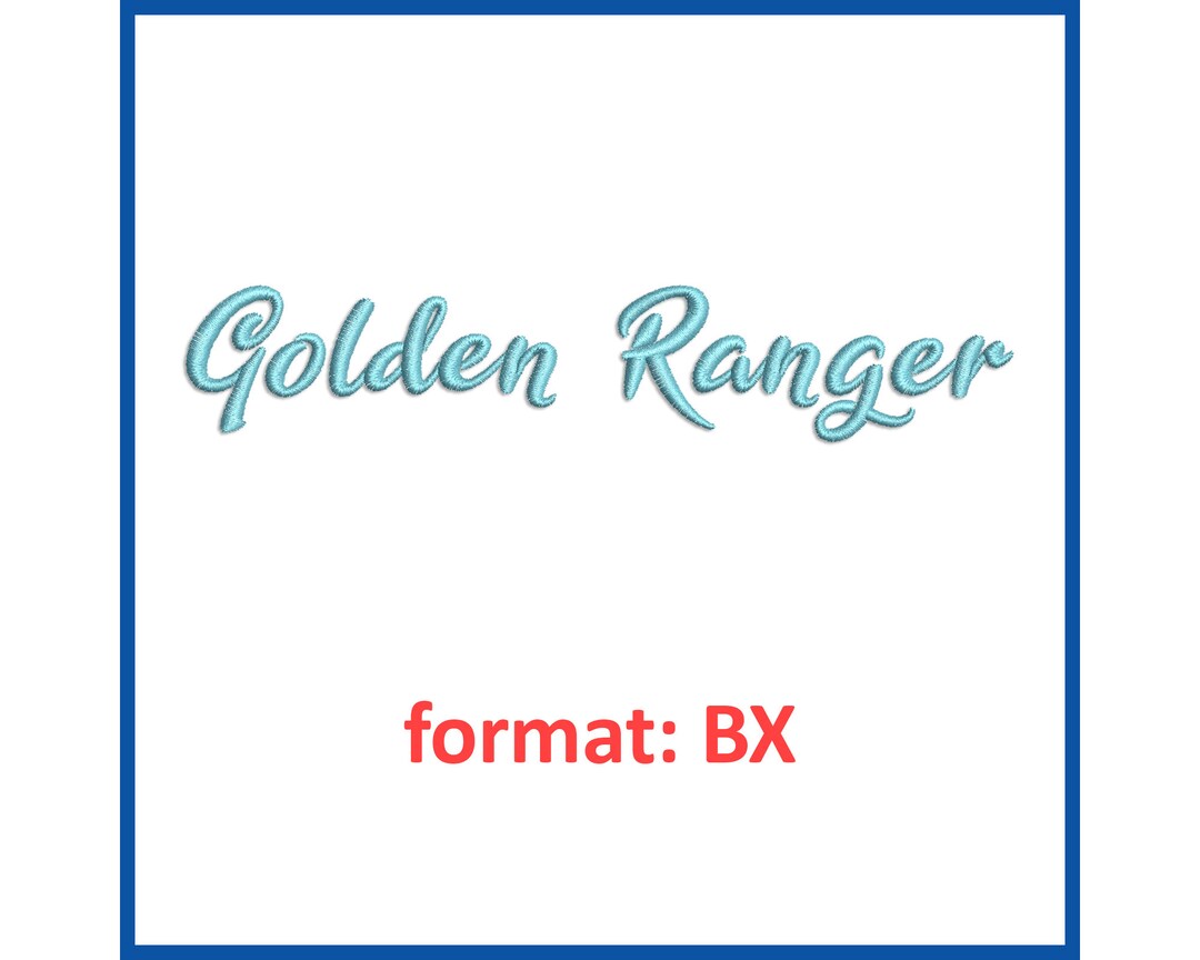 Machine Embroidery Design Golden Ranger Font Format BX - Etsy