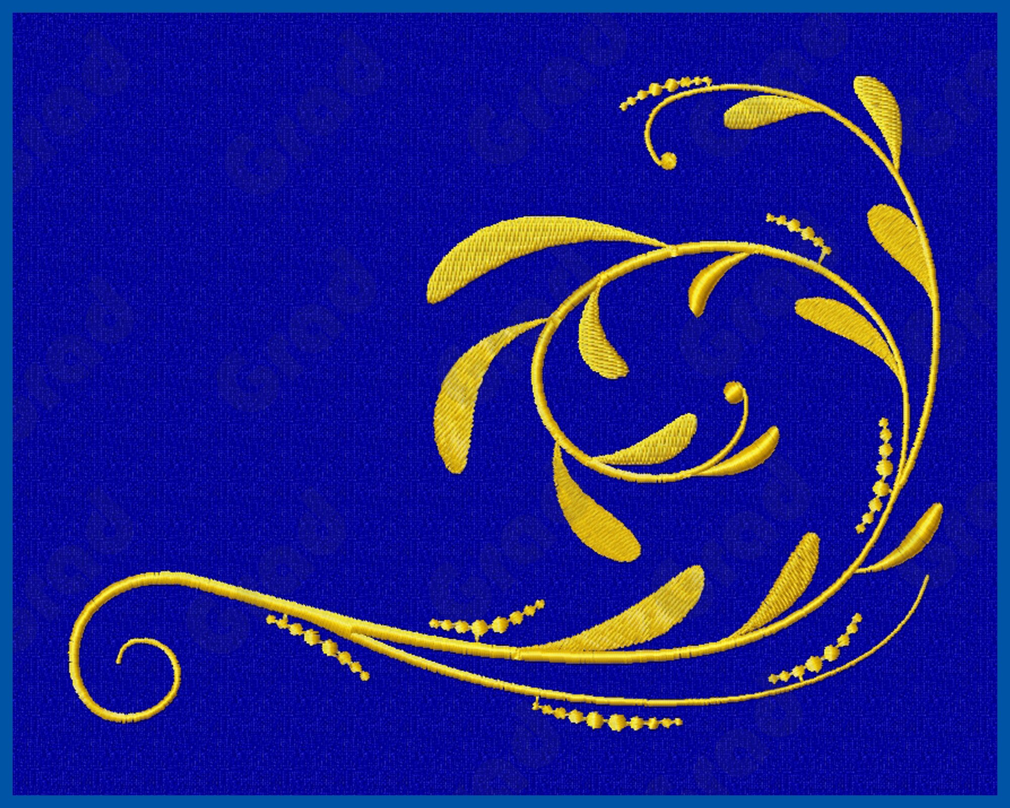 Machine embroidery design. Floral frame scroll corner. Swirl | Etsy