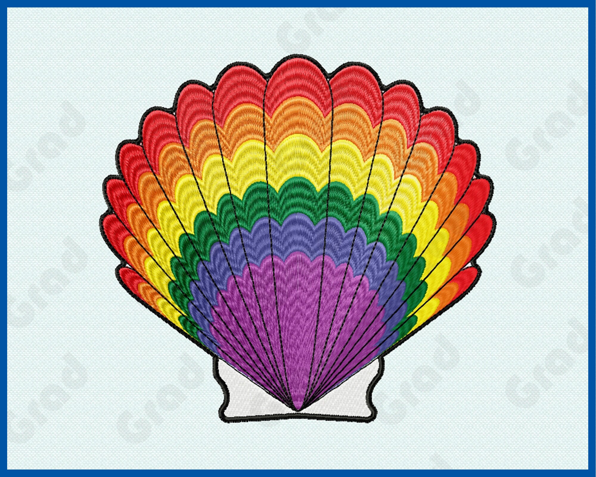 29 Sizes Rainbow Sea Shell Embroidery Machines Design Pride - Etsy
