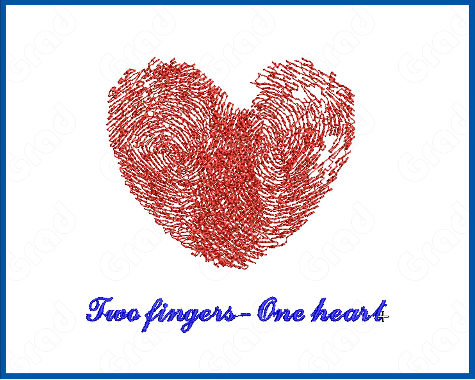 Fingers Heart Machine Embroidery Design Fingerprints of Design - Etsy