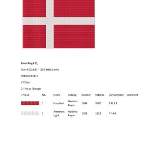 Denmark Flag Dannebrog Embroidery Machines Design Instant Download ...