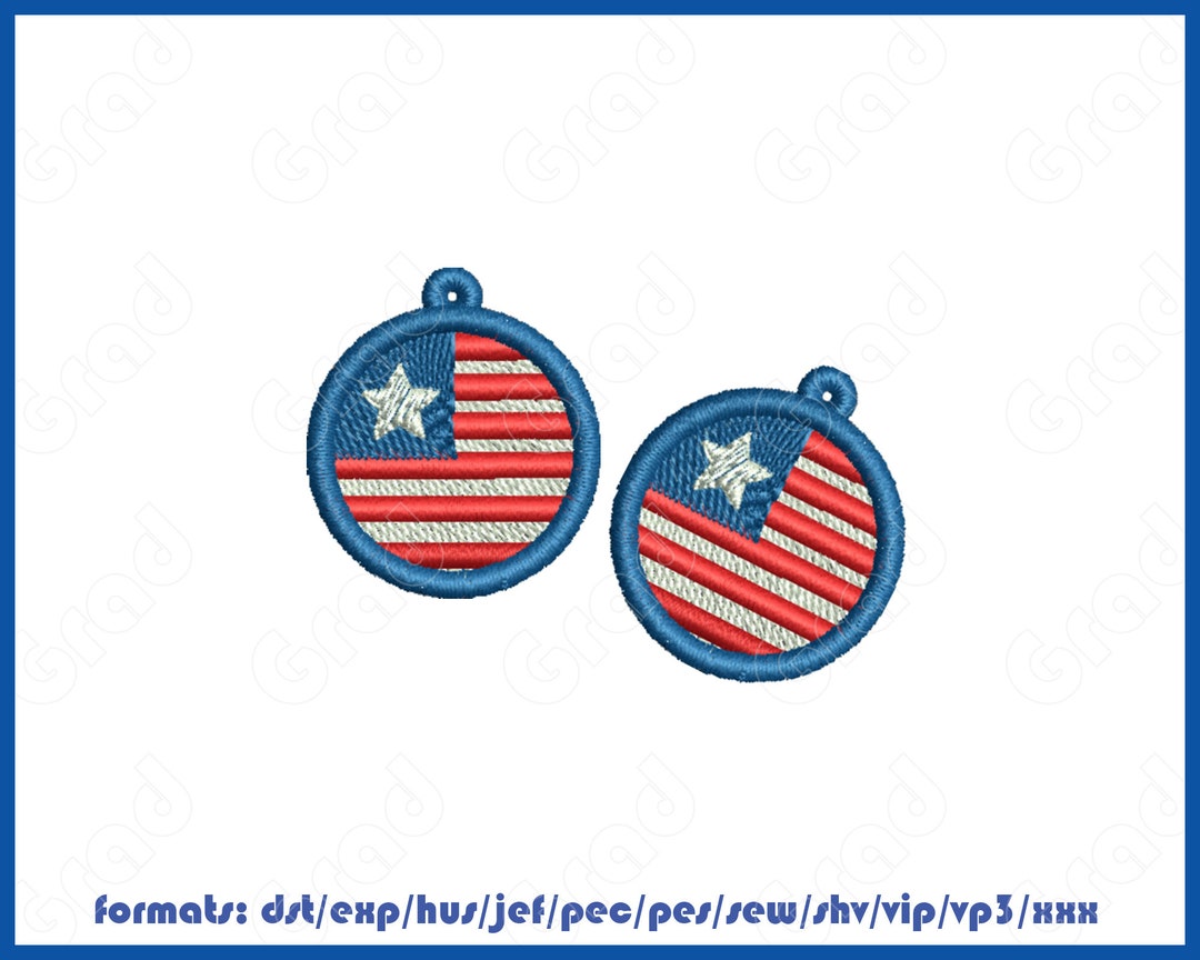 FSL American Flag Machine Embroidery Desin Free Standing Lace - Etsy