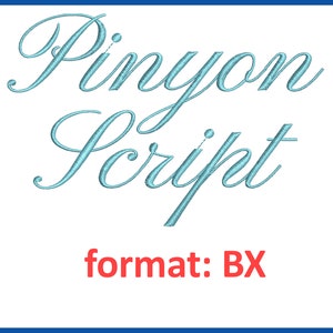 Pinyon Script Font Embroidery Design Format BX - Etsy