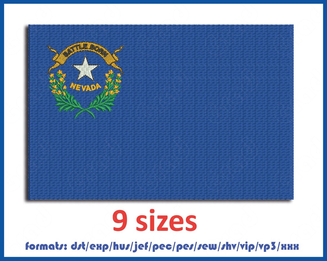 Nevada Flag Embroidery Machines Design Instant Download | Etsy