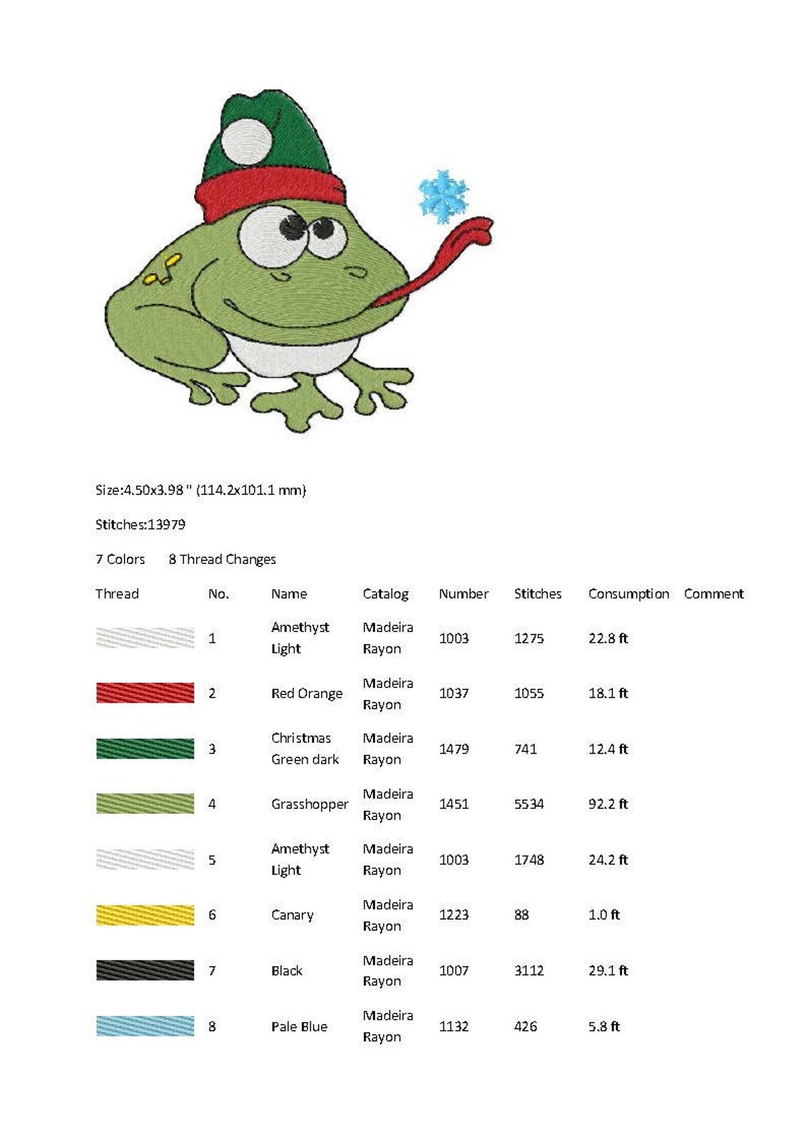 Christmas Frog. Frog Elf With Snowflake - Machine Embroidery Design. 10 ...