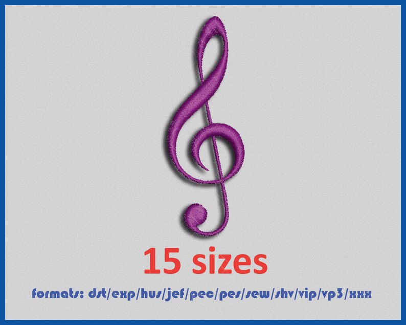 Machine Embroidery Designs Treble Clef. Characters Symbol. 15 - Etsy