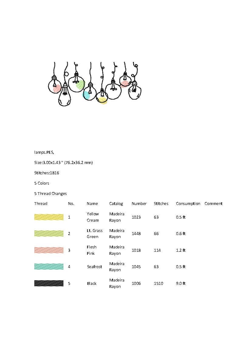 Lamps Border - Machine Embroidery Design. 8 Sizes and 11 Formats. - Etsy