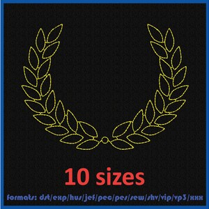 Wreath. Outline Monogram Frame Machine Embroidery Design. 10 Sizes and ...