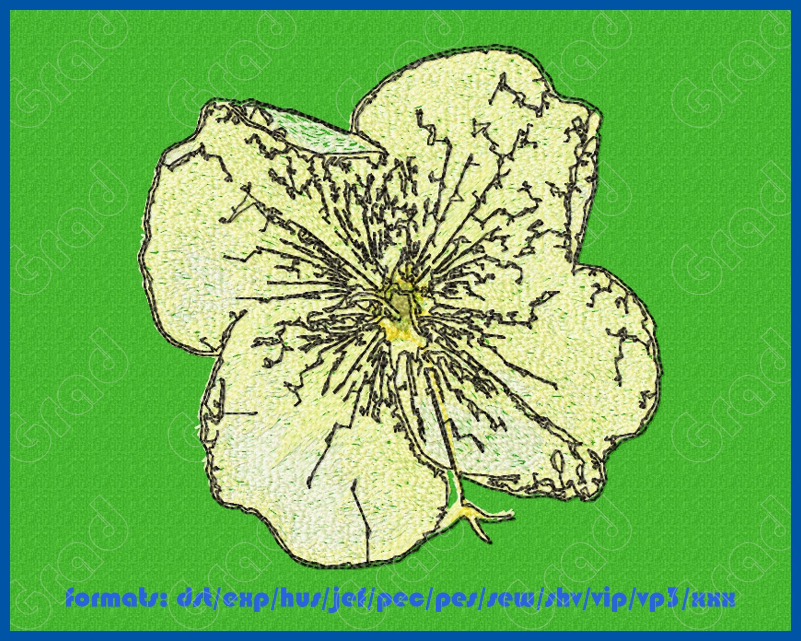 Flower Evening Primrose Machine Embroidery Handmade Design - Etsy