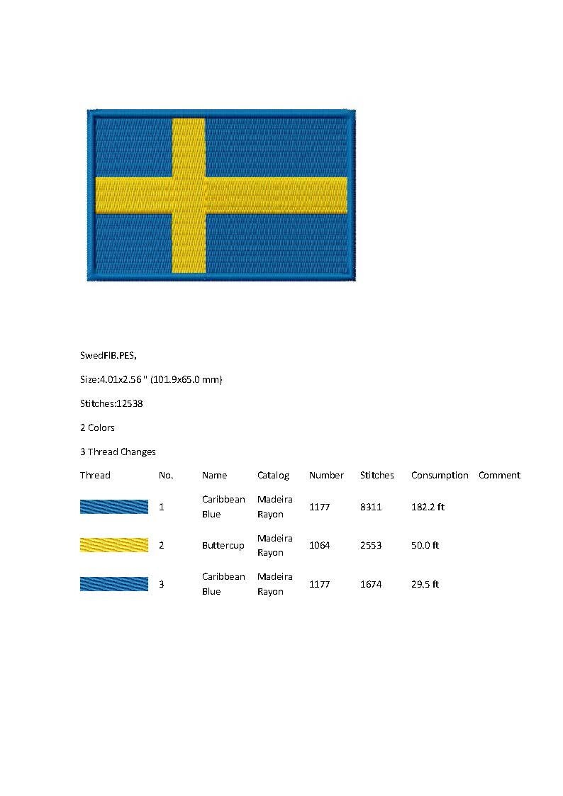 Sweden flag. Embroidery machines design. Instant Download | Etsy