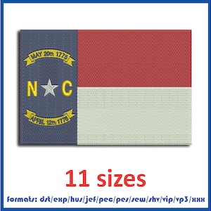 North Carolina Flag Embroidery Machines Design Instant Download Digital ...