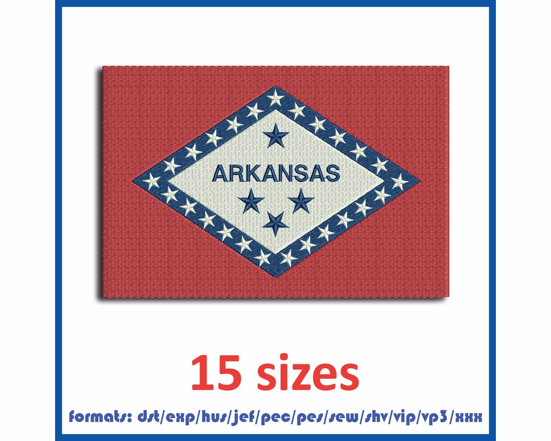 Arkansas Flag Embroidery Machines Design Instant Download Digital Files ...
