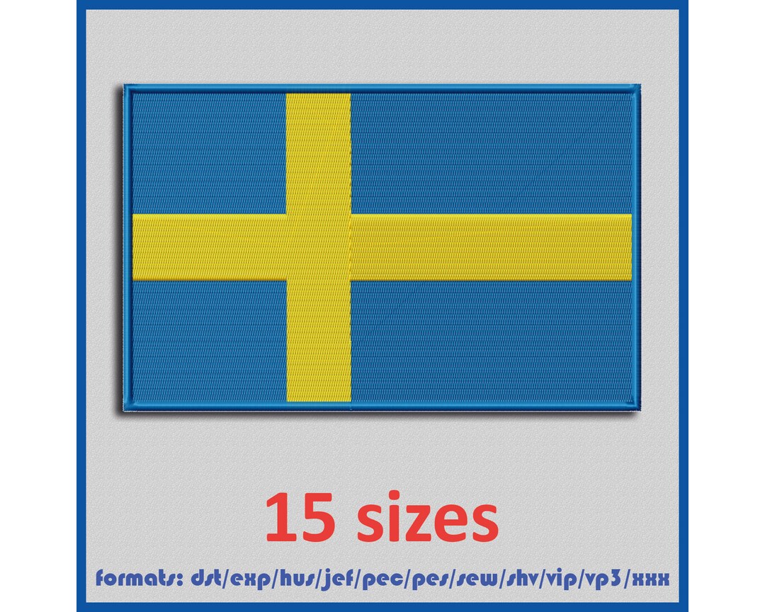 Sweden Flag. Embroidery Machines Design. Instant Download Digital Files ...