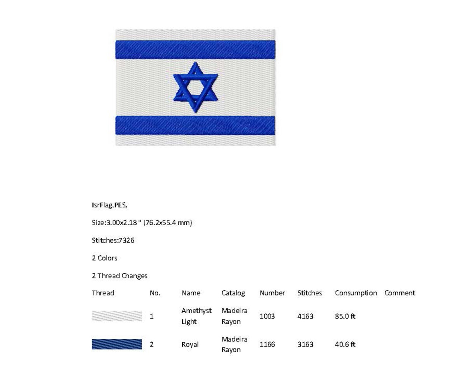 Flag of Israel - Machine Embroidery Designs. Instant Download Digital ...