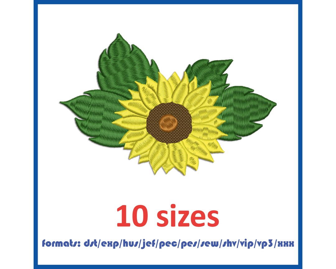 Sunflower. Machine Embroidery Design. Instant Download Digital Files ...