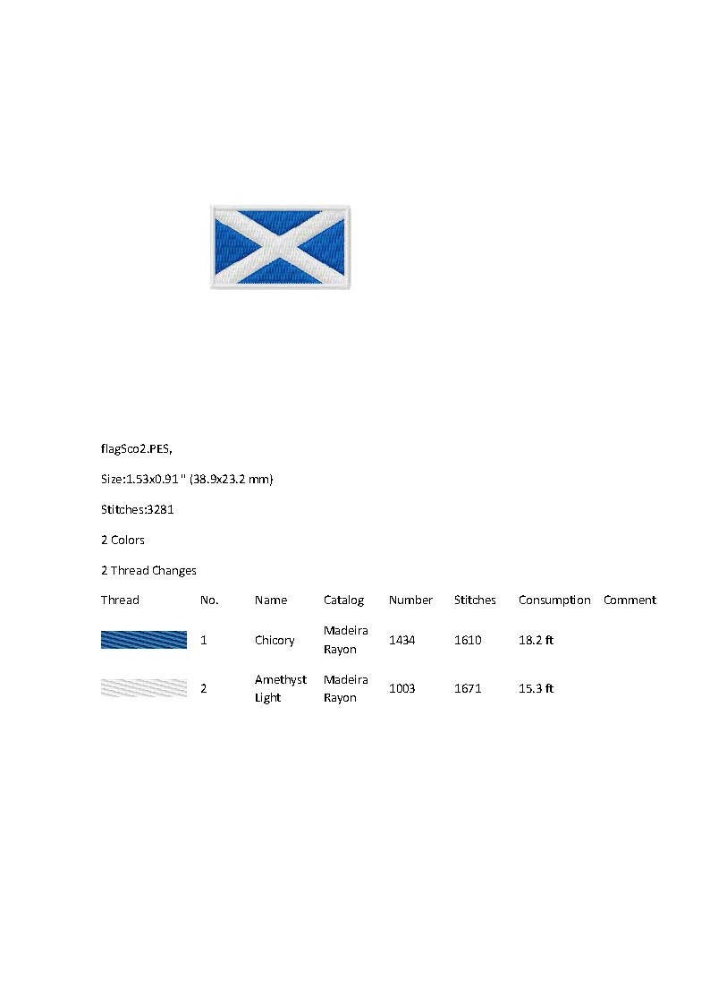 Scotland Flag With a Border Embroidery Machines Design Instant Download ...