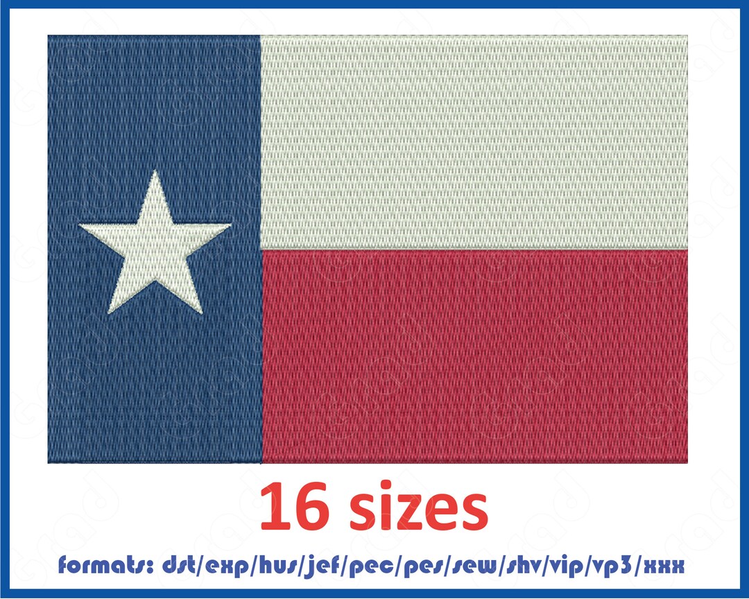 Texas Flag Embroidery Machines Design Instant Download Digital - Etsy