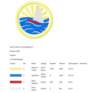 7 Sizes Sun & Sea Windserfing Sunset Machine Embroidery - Etsy