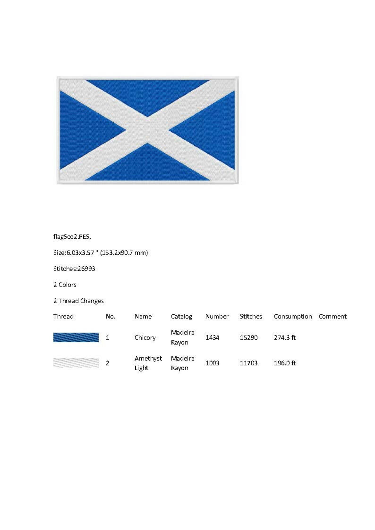 Scotland Flag With a Border Embroidery Machines Design Instant Download ...