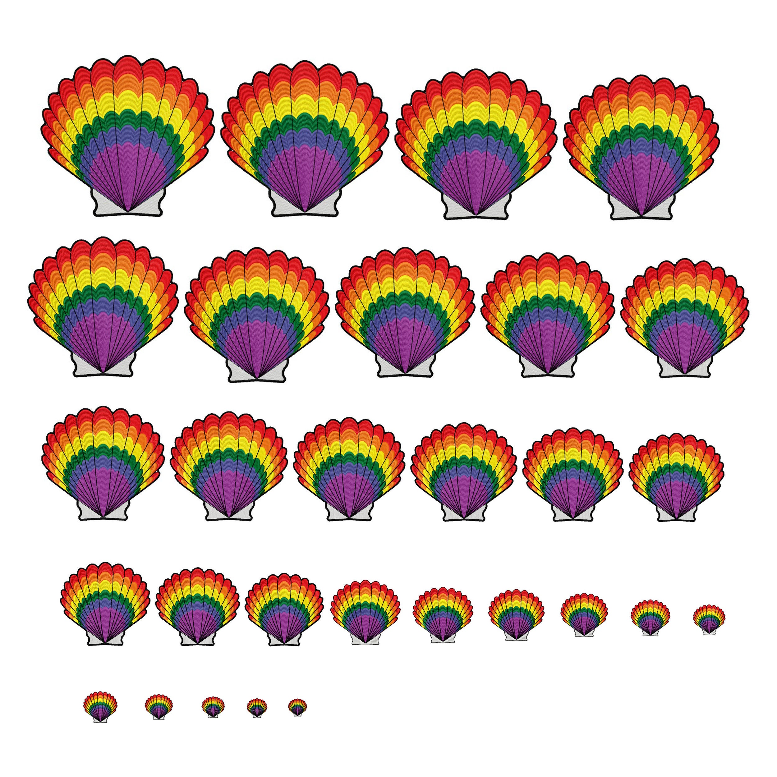 29 Sizes Rainbow Sea Shell Embroidery Machines Design Pride - Etsy