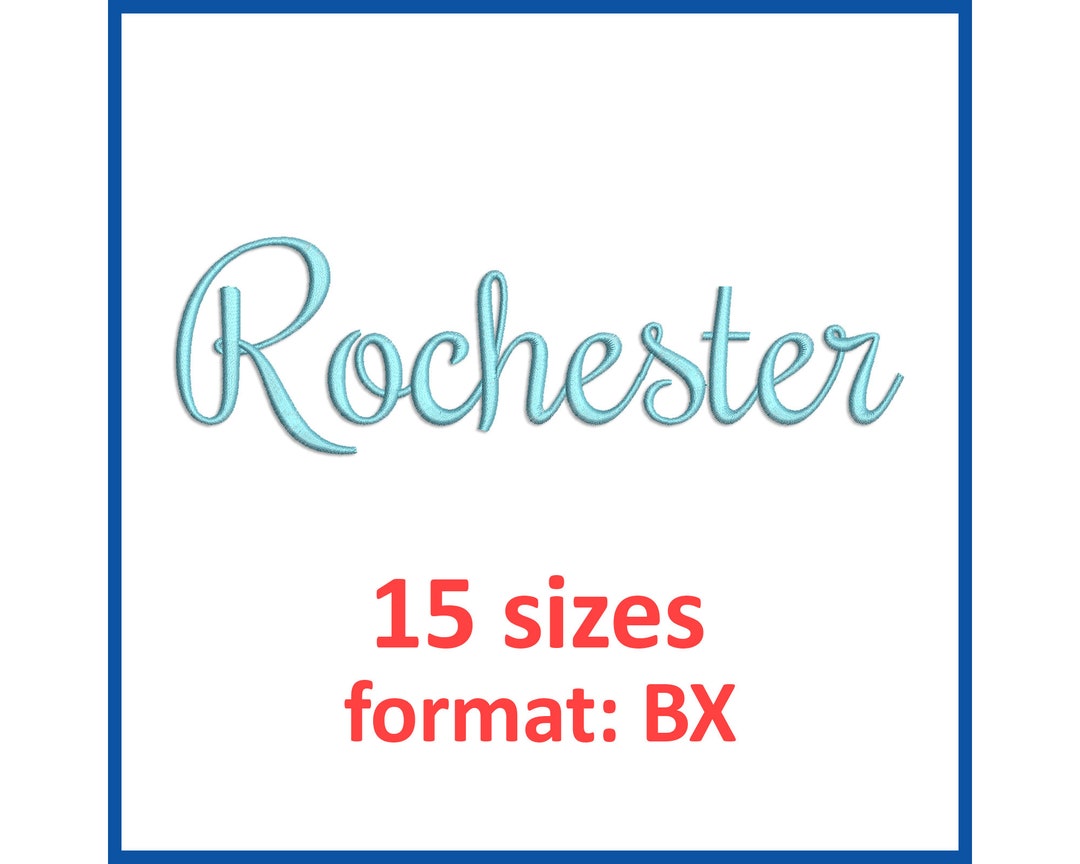 Machine Embroidery Fonts Rochester Format BX, 15 Sizes Instant Download ...