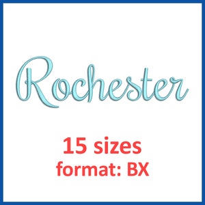 Machine Embroidery Fonts Rochester Format BX, 15 Sizes Instant Download ...