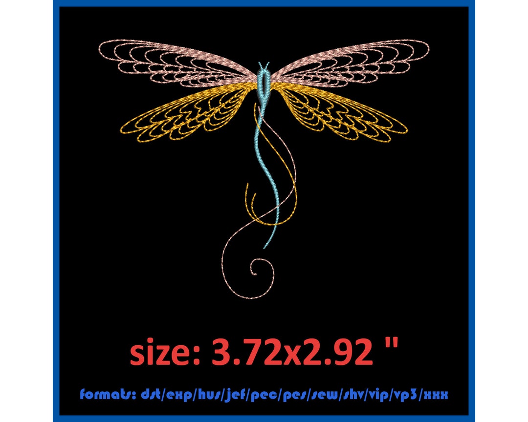 Lace Dragonfly Small Stitch Machine Embroidery Design. Butterfly ...