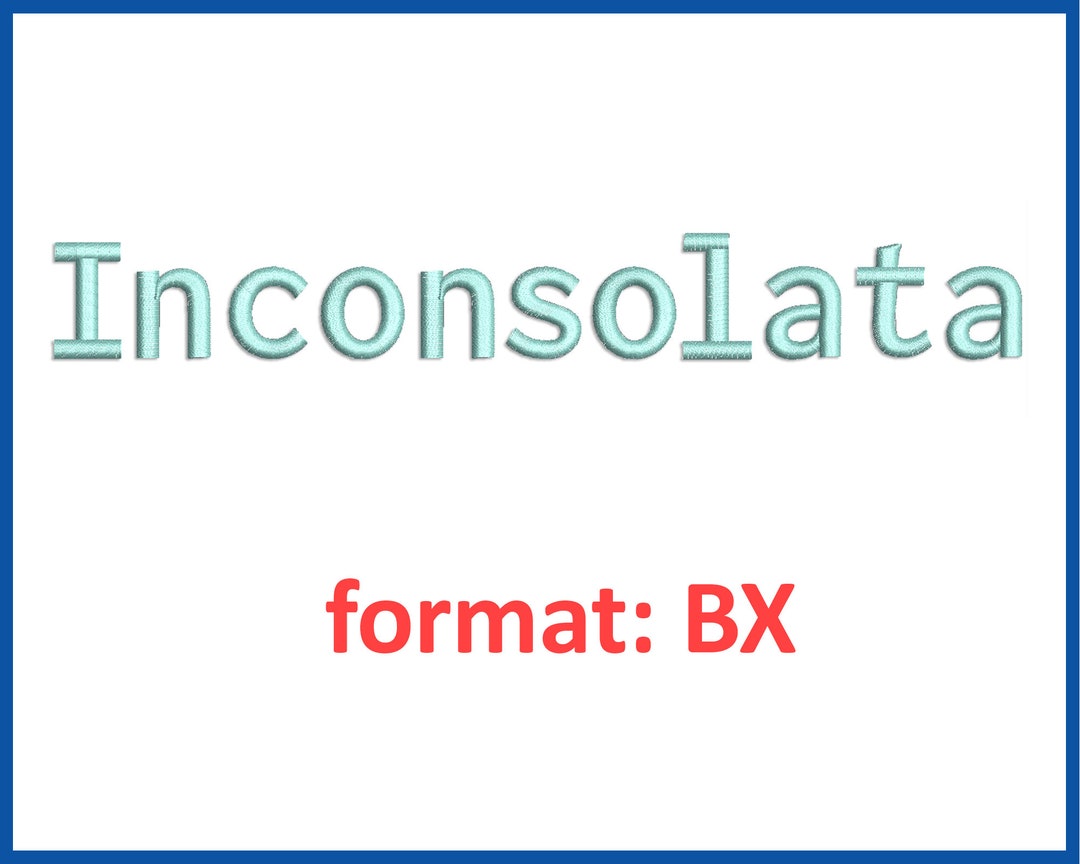 Inconsolata Monospaced Font Embroidery Design Format BX - Etsy