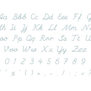 Hand Writing Mutlu Embroidery Font 11 Sizes 0.25(1/4), 0.5(1/2), 1, 1.5 ...