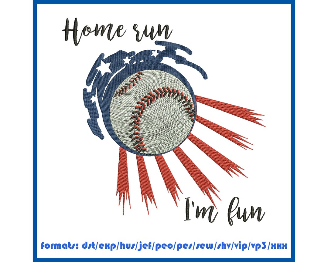 American Baseball. Home Run. Machine Embroidery Design Instant - Etsy