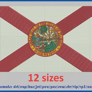 Florida Flag Embroidery Machines Design Instant Download - Etsy
