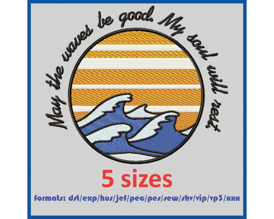 Sun & Surf Sunset Machine Embroidery Design Embroidery Patterns ...