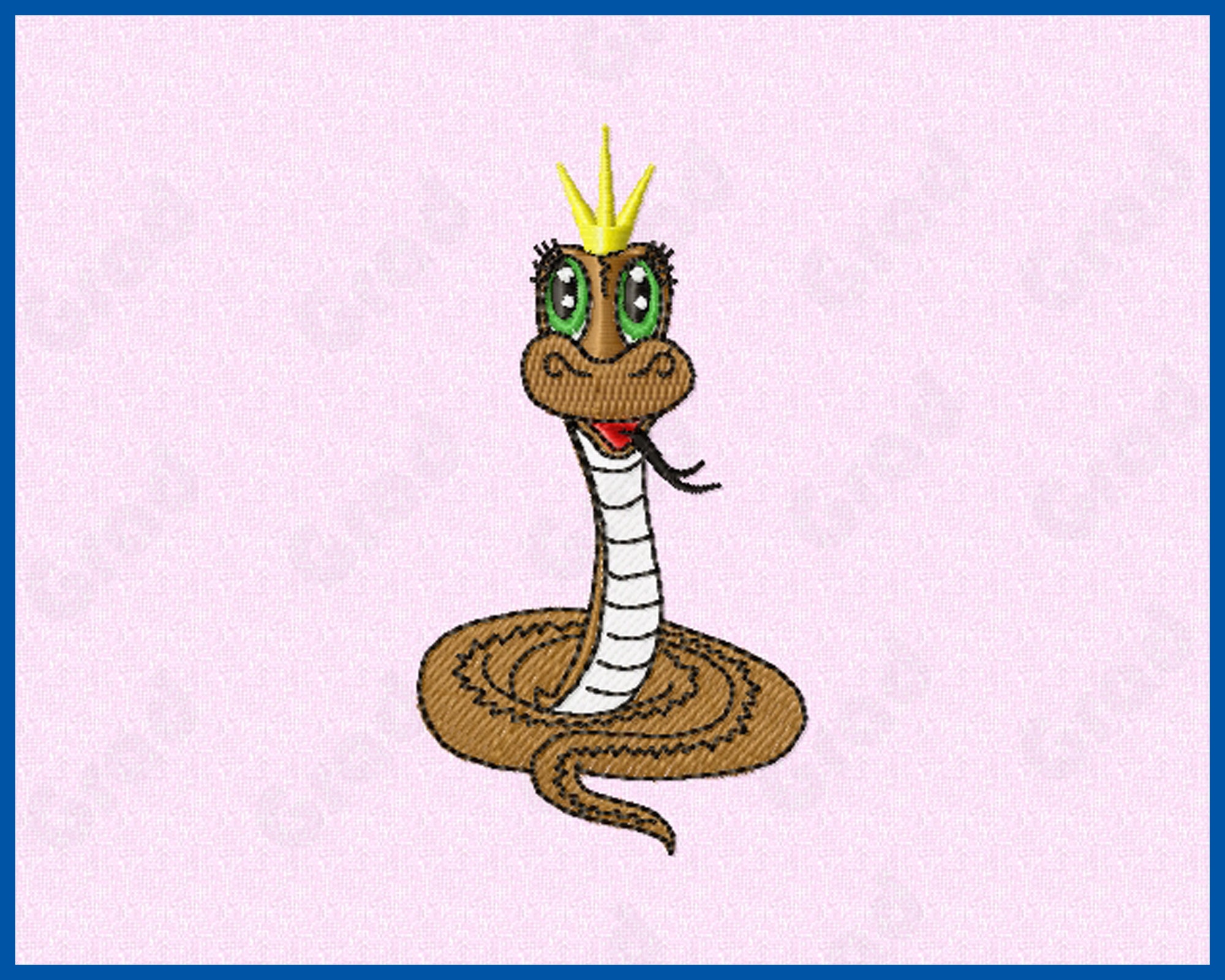 Snake Queen Cartoon Child Machine Embroidery Design | Etsy