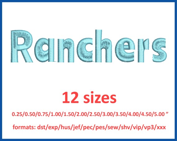 Ranchers Font Embroidery Design 0.251/4 0.51/2 | Etsy
