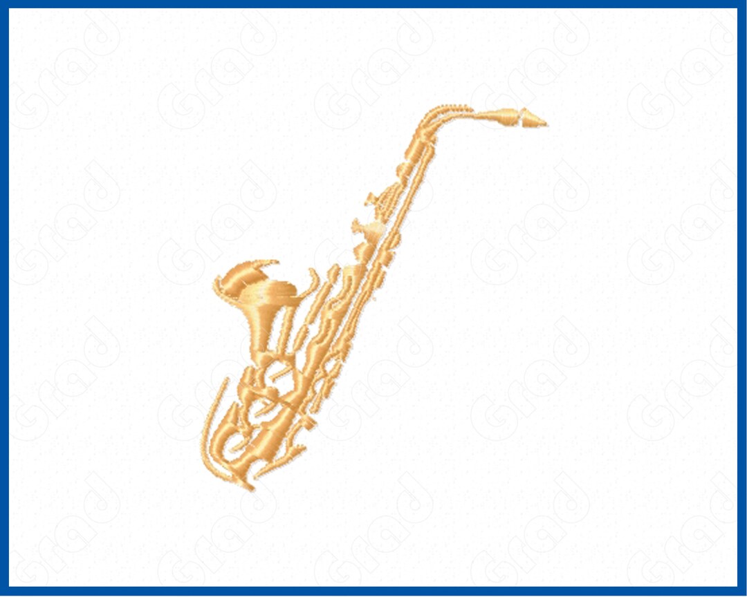 Saxophone Machine Embroidery Design Musical Instrument Jazz - Etsy