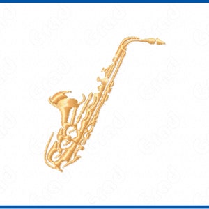 Saxophone Machine Embroidery Design Musical Instrument Jazz - Etsy