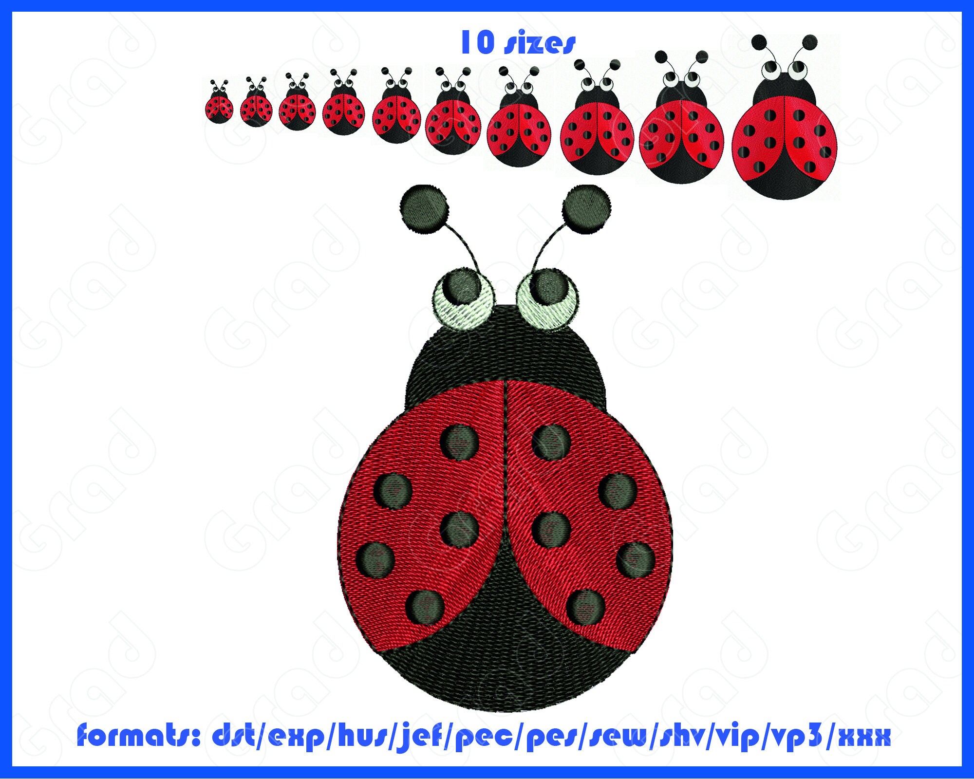 Ladybug Embroidery Machines Design Instant Download Digital | Etsy