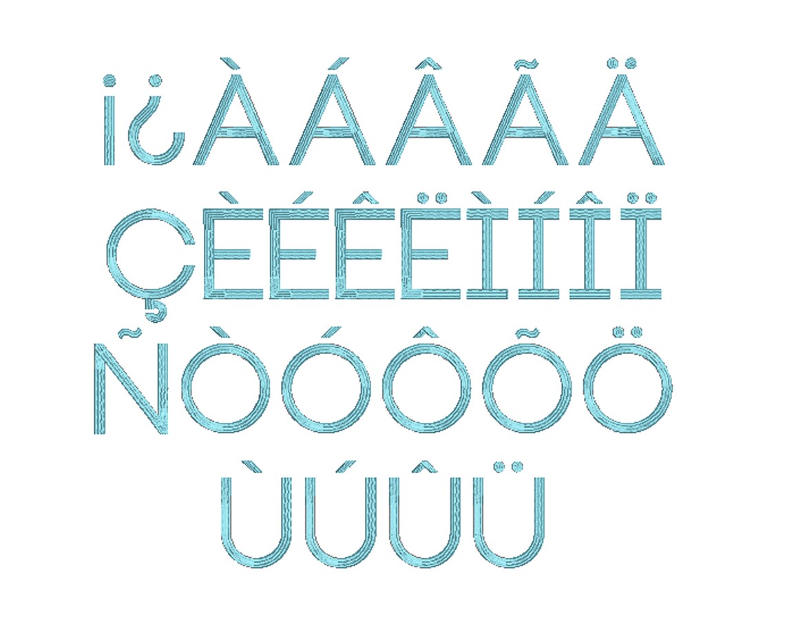 NEOU Font Embroidery Design 15 Sizes 0.251/4 0.51/2 1 - Etsy