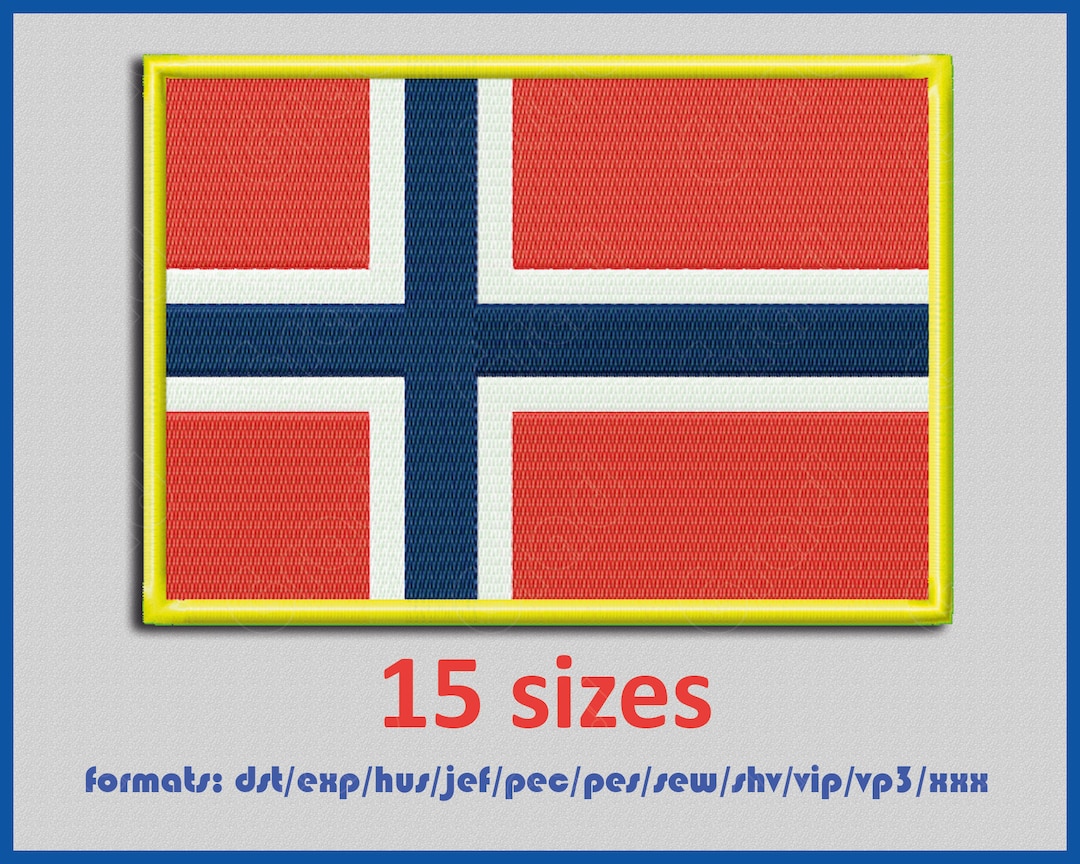 Norway Flag Embroidery Machines Design Instant Download - Etsy