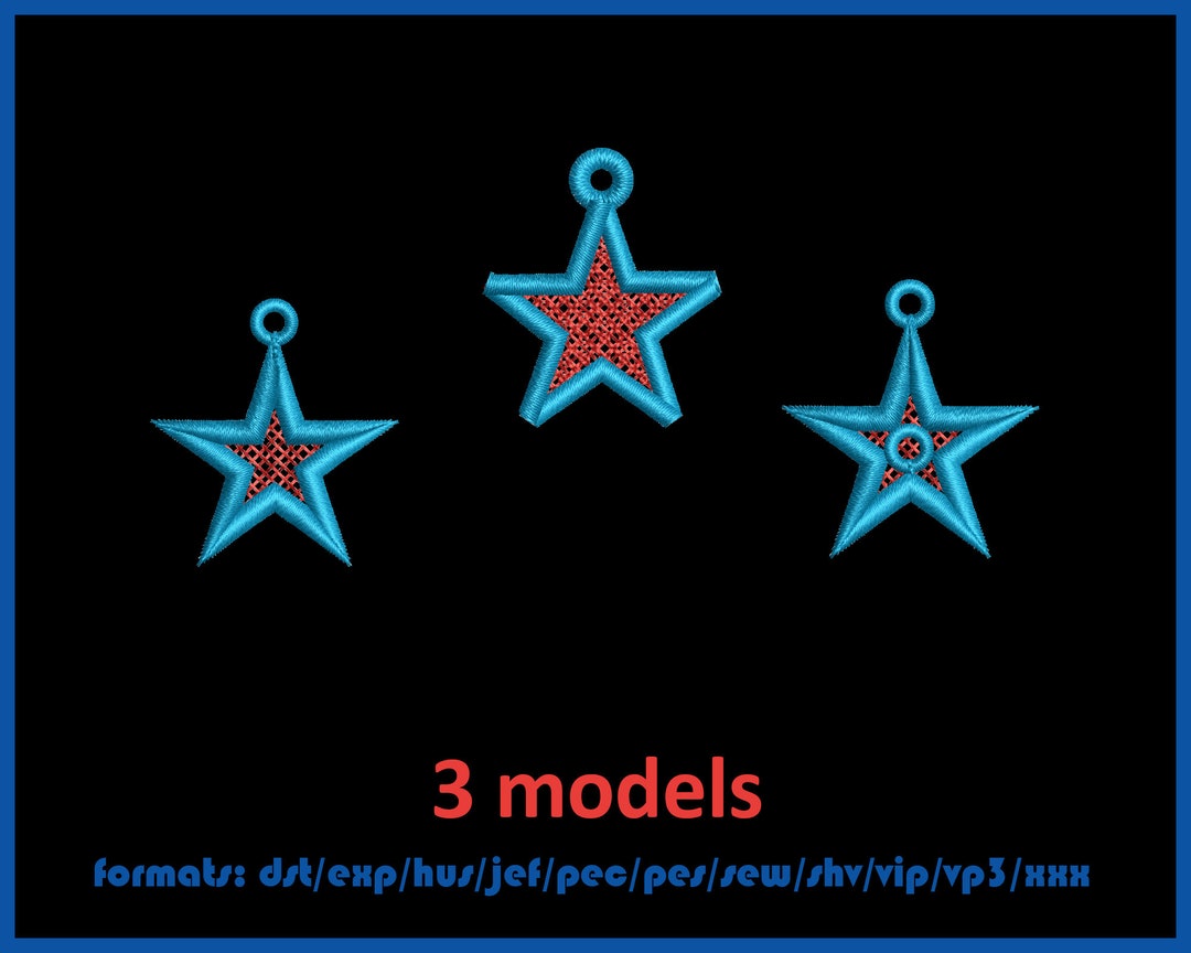 FSL American Star Machine Embroidery Desin Free Standing Lace - Etsy