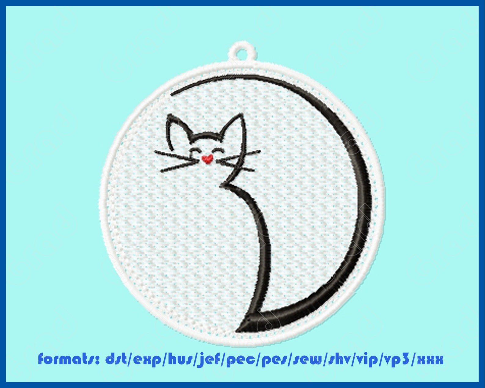 Cat FSL Bookmark Machine Embroidery Desin Simple Picture Flat | Etsy