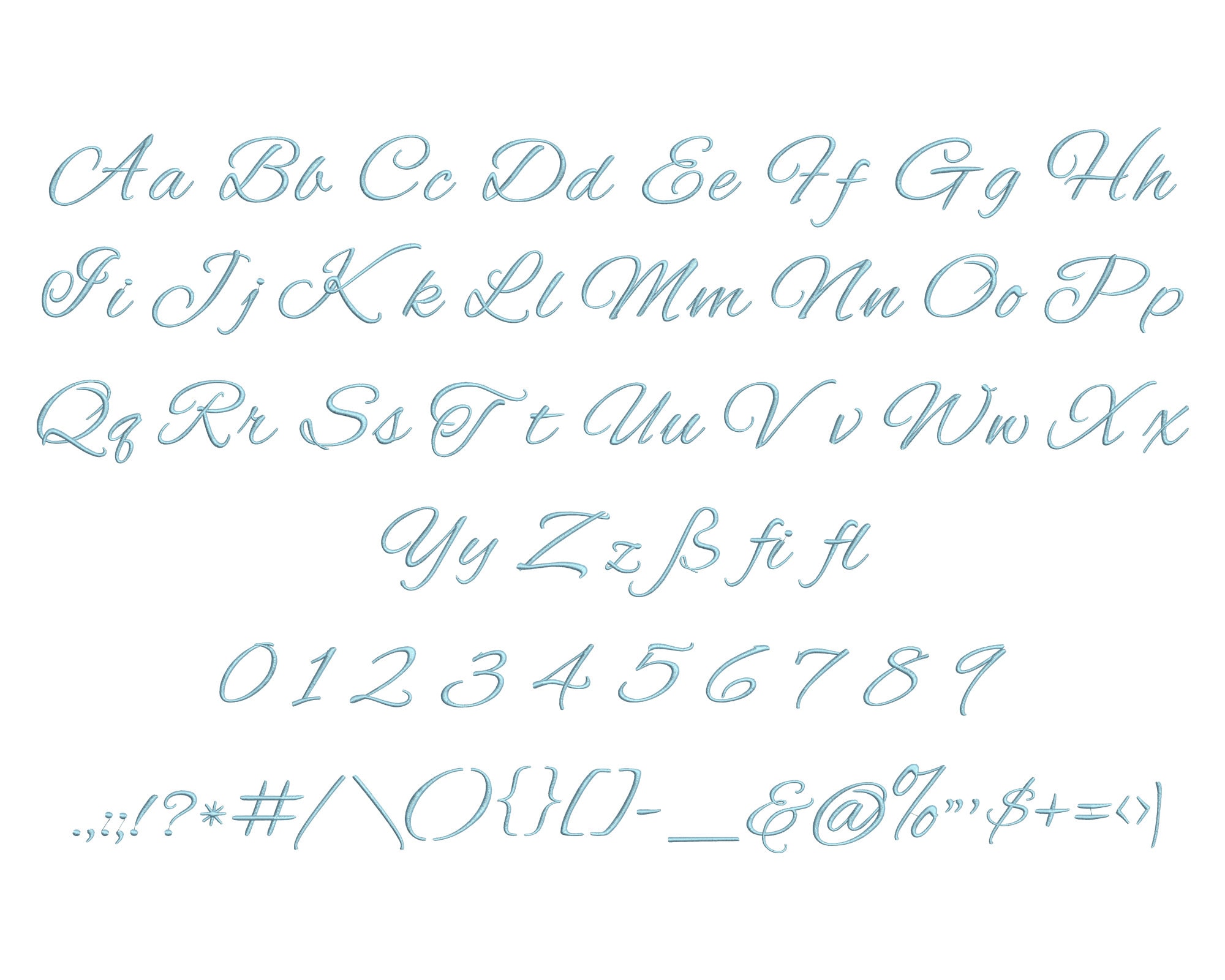 Alex Brush embroidery font 11 sizes 0.251/4 0.51/2 1 | Etsy