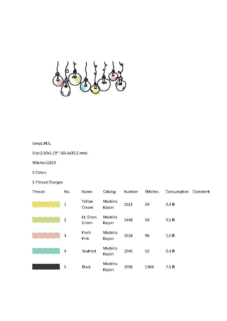 Lamps Border - Machine Embroidery Design. 8 Sizes and 11 Formats. - Etsy