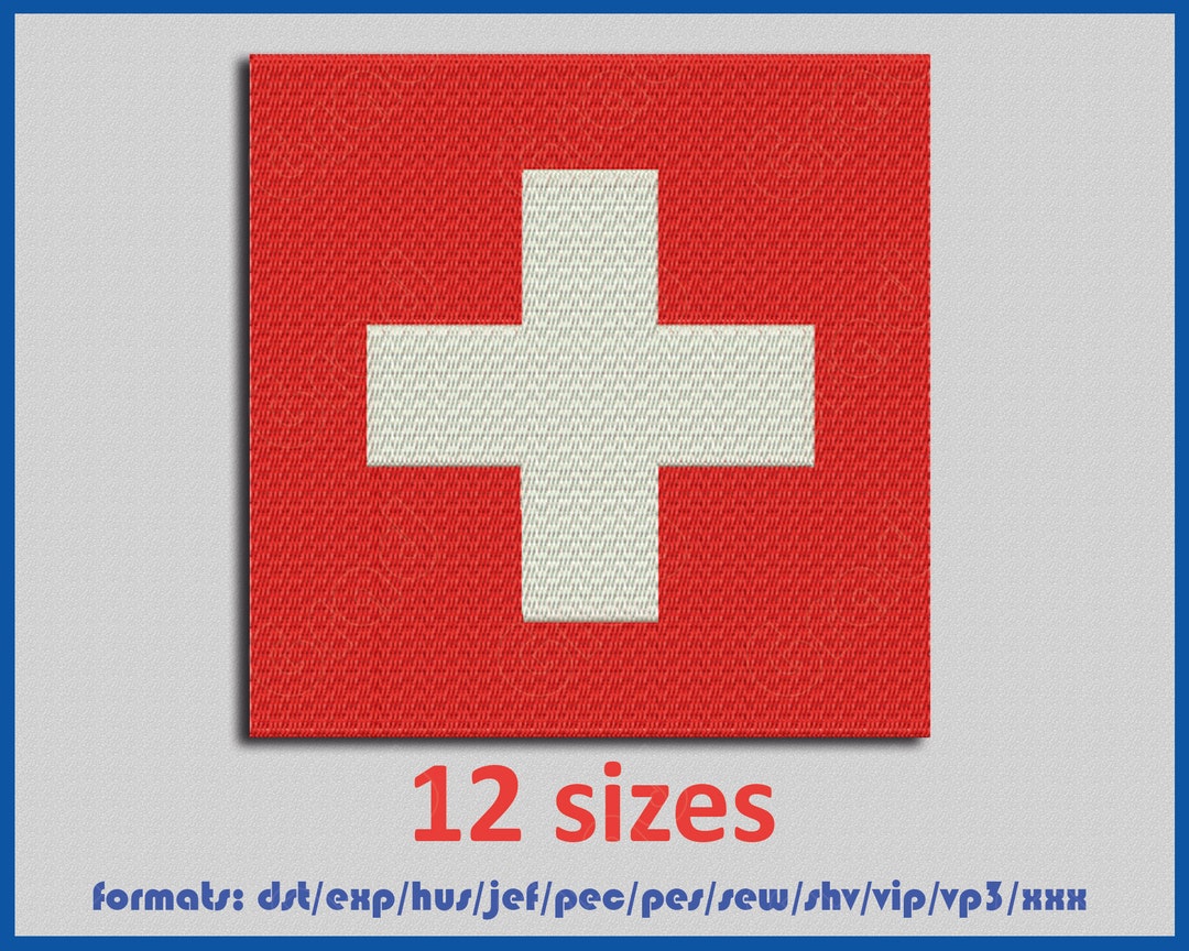 Switzerland Flag Embroidery Machines Design Instant Download - Etsy