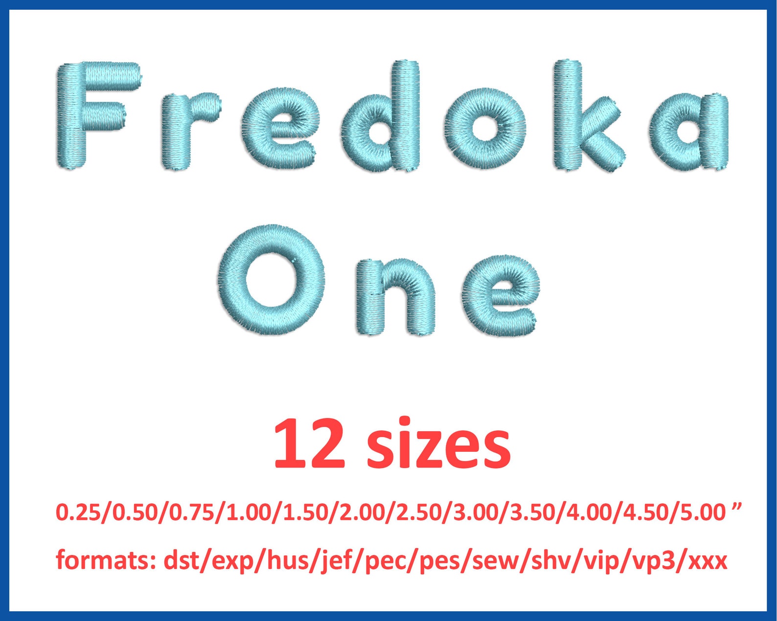 Machine embroidery fonts Fredoka One. 12 sizes. 11 formats. | Etsy