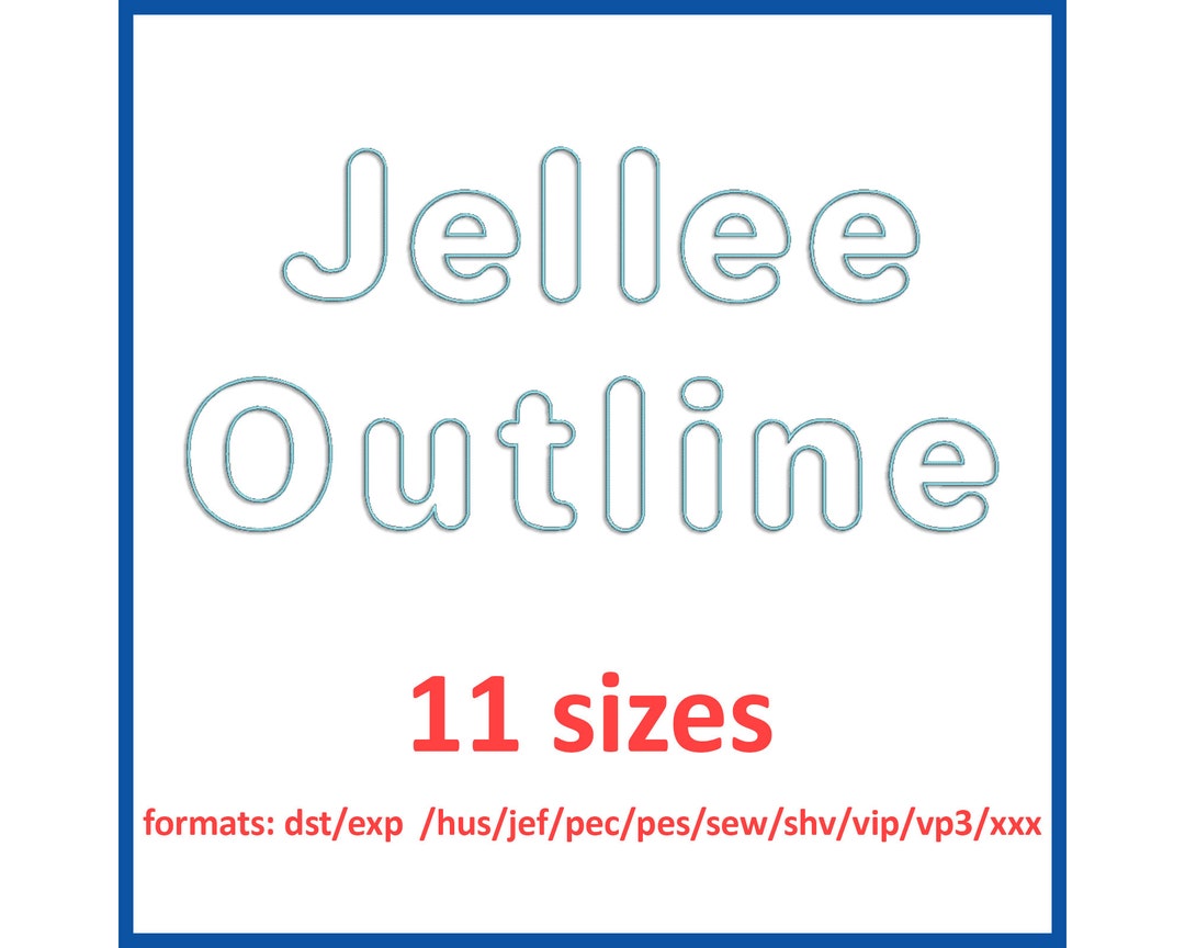 Jellee Roman Outline Font Embroidery Design 2, 2.5, 3, 3.5, 4, 4.5, 5 ...