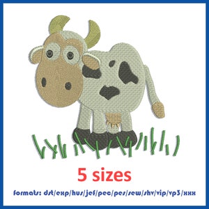 Machine Embroidery Design Cow. Cute, Little Cow. 5 Sizes and 11 Formats ...