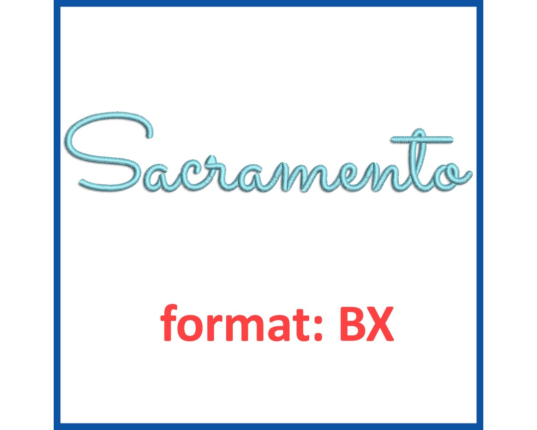 Sacramento Embroidery Font Format BX - Etsy