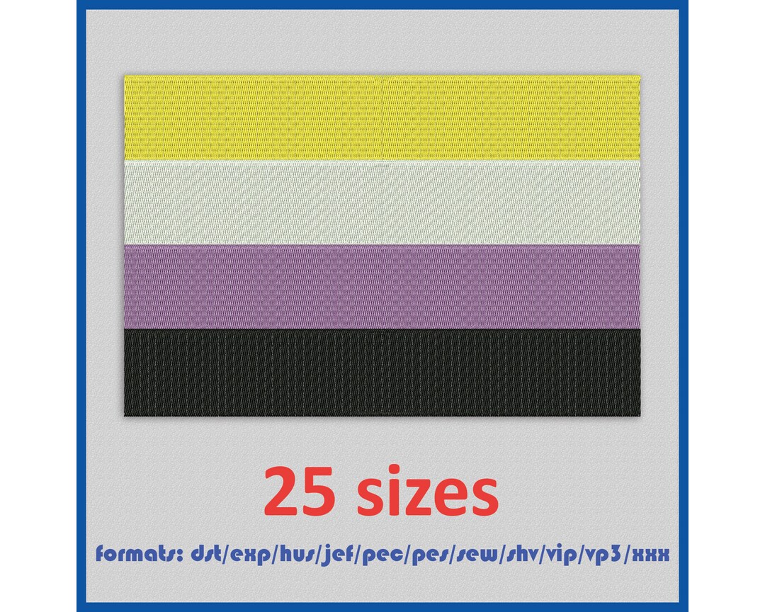 Machine Embroidery Designs Rainbow Non-binary Flag. Instant Download ...