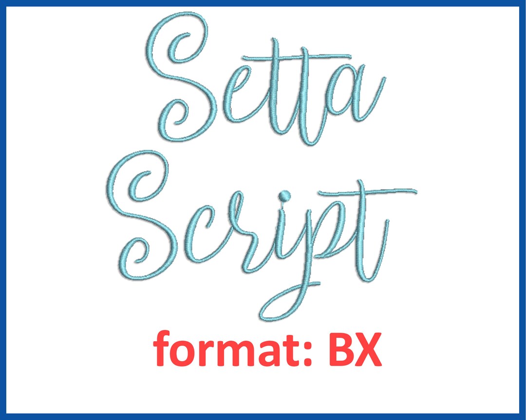 Setta Script Embroidery Font Formats BX - Etsy